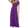DB MOON Womens 2026 Summer Maxi Dresses Casual Short Sleeve Empire ...